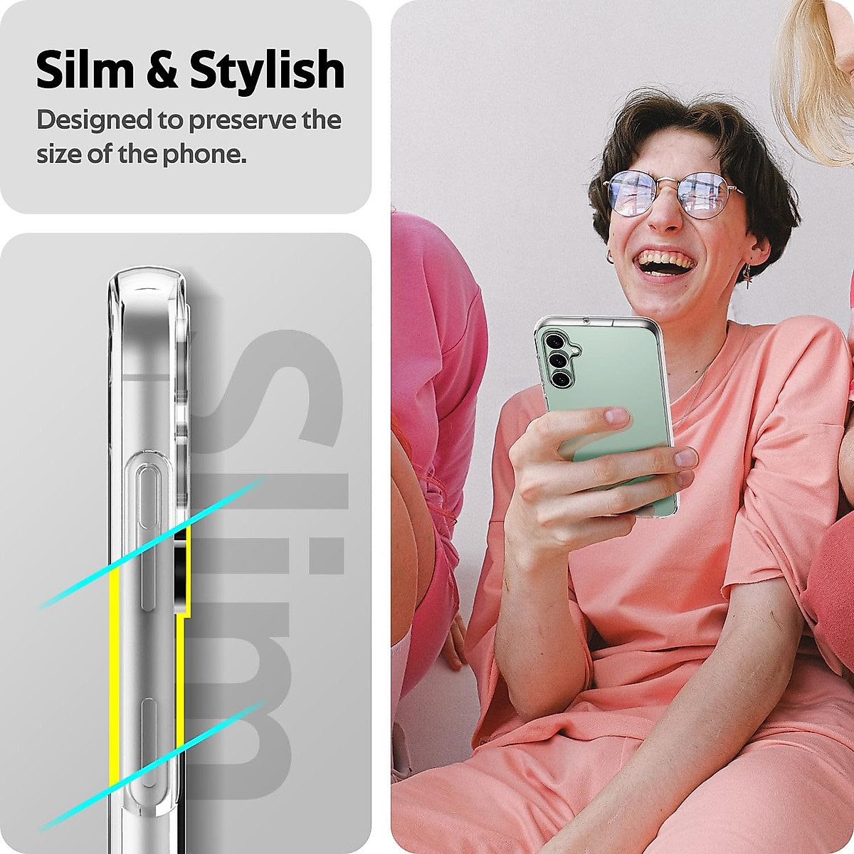 Aeska Clear Case for Galaxy S23 FE 5G, Ultra [Slim Thin] Flexible Clear TPU [Scratch-Resistant] Gel Rubber Soft Skin Silicone Protective Phone Case Cover for Samsung Galaxy S23 FE 5G (Clear)