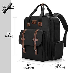 BAFASO Large Capacity Barber Case, Travel Hairdresser Bag Holds Various Hair Cutting Tools (Bag Only), Black