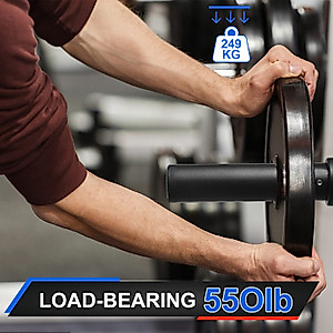 Olympic Adapter Sleeve (2 PCS), Converts 1" Standard Weight Plate Posts to 2" Olympic Weight Plate Posts, Suitable for 1" Standard Barbell Bars, Heavy Duty Nylon and Removable end Cap (2 Pcs)