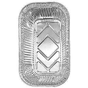 PACTOGO 8 oz. Aluminum Foil EXTRA-MINI Loaf Pans Small Disposable Miniature Bread Container – ½ Pound Baking Tin Liners, Perfect to Bake Cakes, Bread Loaves, and Meat - 5.4 x 3.25 x 1.3 (Pack of 10)