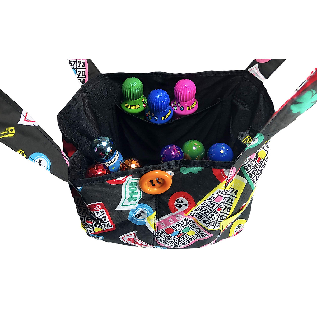 Fashionable Quilted Bingo Bag w/ One Large and Three Small Interior Pockets