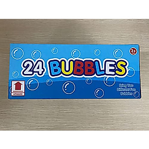 Bubbles 24 Pack Party Favor for Kids Bulk Bubble Solution Blowing Wand 2 Dozen Party Supplies Outdoor Toys Wedding Party Christmas Celebration Birthday Fun Gift