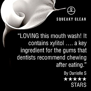 Squeaky Clean Alcohol Free Mouthwash 16 Ounce. Fresh Breath Oral Mouth Rinse. Cool Minty Flavor. Treats Bad Breath.