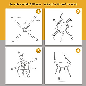 DYCHIL Dining Chairs Dark Grey Living Room Chairs Fabric Upholstered Kitchen Chairs,Loads Up to 270lbs,Quick Assembly,Ergonomics Dining Room Chairs