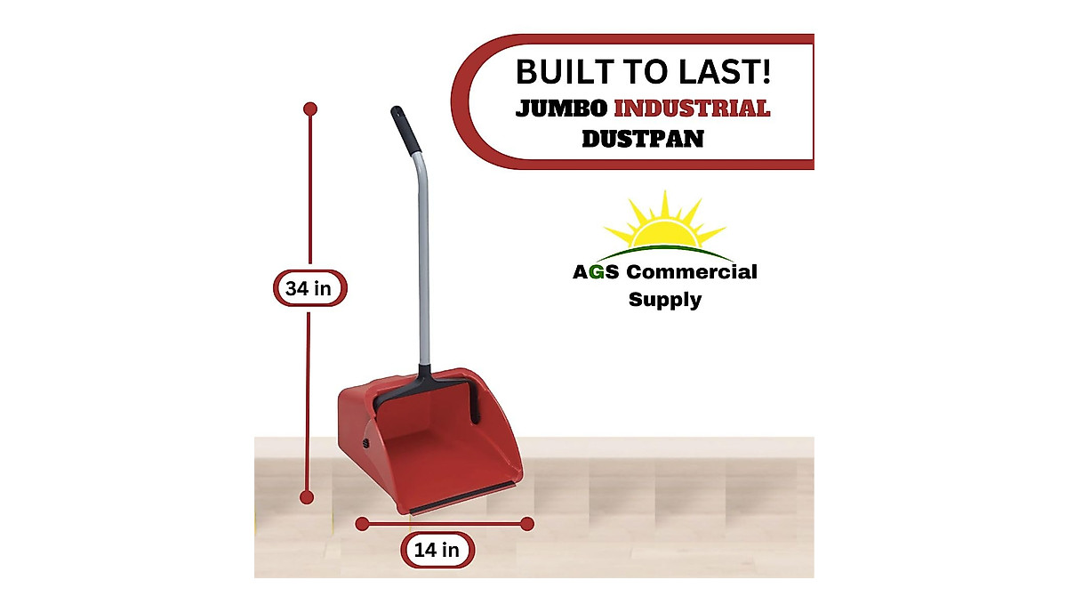 AGS Commercial Dust Pan Pack - Heavy Duty Large Dust Pans for ...