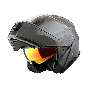 Martian Motorcycle Modular Full Face Helmet Flip up Dual Visor Sun Shield: HG362 Cement Grey