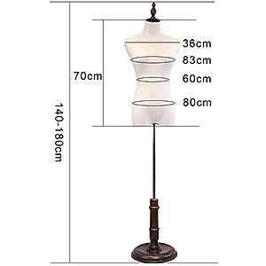 Mannequin Display Stand Mannequin Bust, Half Body Mannequins Female Clothing Store Window Dummy Model Wooden Display Rack ( Size : Medium ) ( )