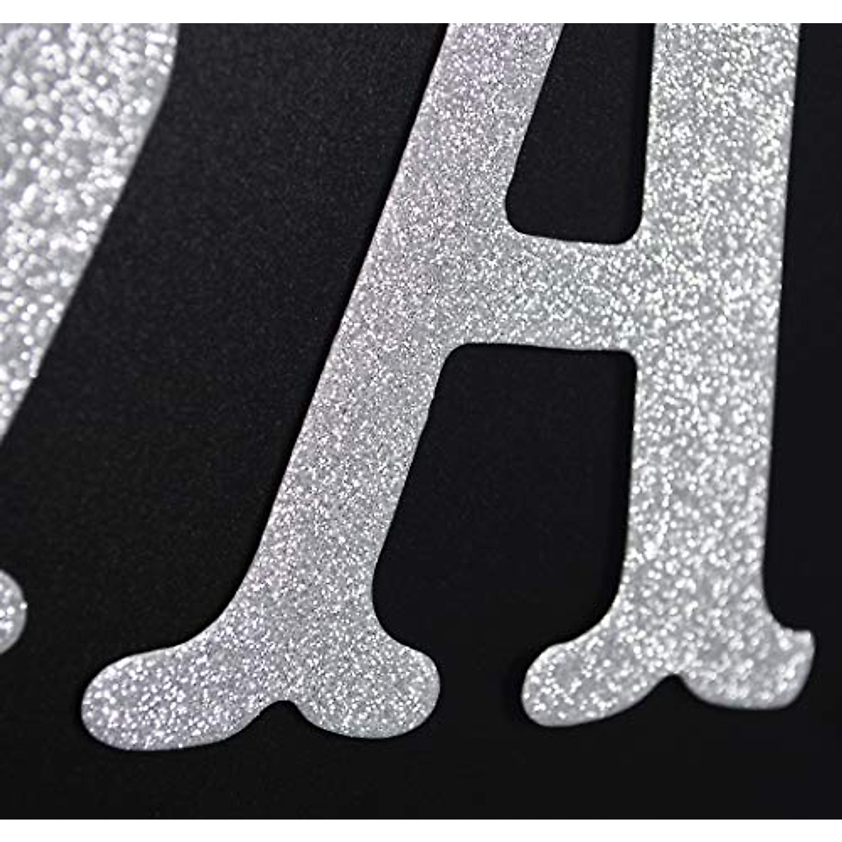 Congratulations Silver Glitter Sign Banner- Graduation, Wedding, Retirement Party Supplies Decorations (Silver)