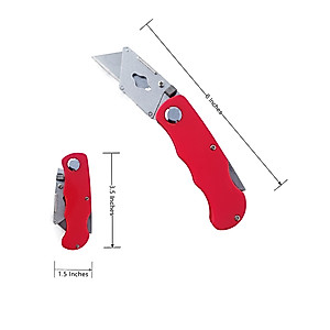 Tosconve 4 Pack Folding Utility Knife Box Cutter Folding with Extra 20 Blades, Foldable Box Cutters for Cartons Boxes Cardboard Cutter, Razor Knife Utility Knives Box Opener Cutter for Light Duty