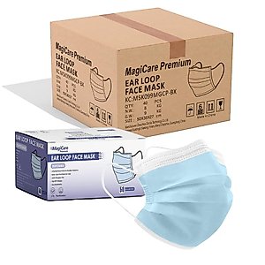MAGICARE Face Mask Bulk (2000) - ASTM Level 2 Medical Procedure Face Masks - 3 Ply Disposable Bulk Face Mask - 40 Boxes (2000PCS)