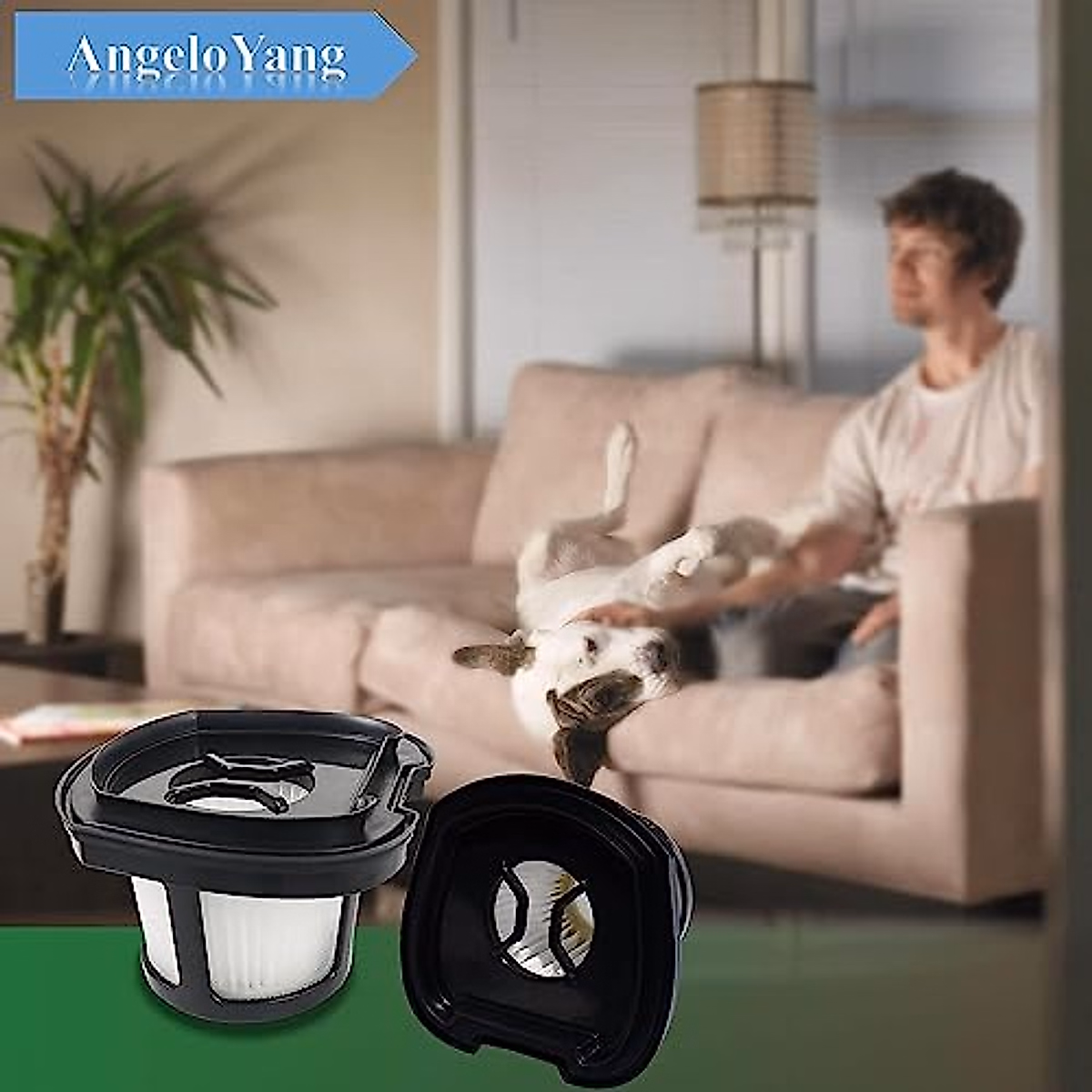 2284W Filter Compatible with Bi-ssell Pet Hair Eraser Hand Vacuum 2284W, 2390, 2389, 2390A, Replace Parts for 1614212, 1614203, 1614204, Pack 4 Filter and 8 Foam Filter