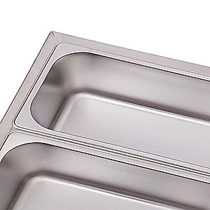 6-Pan Countertop Food Warmer Electric Steam Table For Buffet Commercial Stainless Steel Buffet Steam With 6 Stainless Steel Covers 110V 850W 7L Large Capacity (6 Pan/7L)