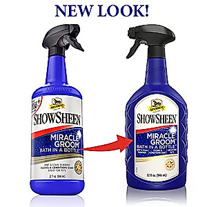 Absorbine ShowSheen Miracle Groom Waterless Shampoo, 5-in-1 Formula for Coat, Mane & Tail, 32oz
