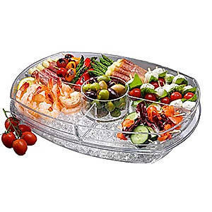 Prodyne SB-5 Flip-Lid Appetizers On Ice, 15", Clear