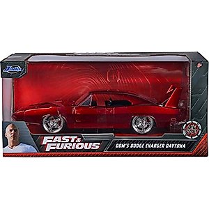 Jada Toys Fast & Furious Dom's Dodge Charger Daytona DIE-CAST Car, 1: 24 Scale Red (97060)