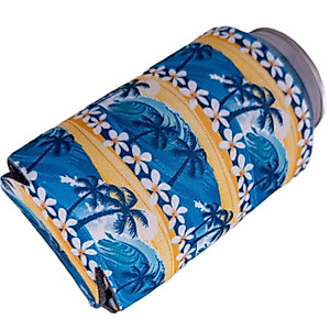Waves Tropical Beach Pattern Collapsible Can Coolie