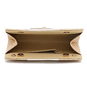 EDPD Clutch Handbag Evening Purse For Woman with Shoulder Chain (Beige)