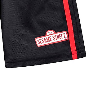 Sesame Street Boys’ Elmo and Cookie Monster Tee and Short Set for Infant and Toddler – Red/Blue