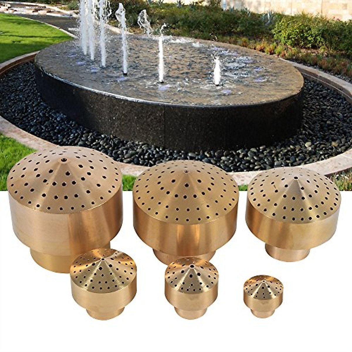 1/4''1/2''3/4''1''3/2''2''Brass Column Garden Pond Water Fountain Nozzle Sprinkle Spray Head(3/4")