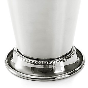 ZEAYEA Set of 2 Mint Julep Cups, Classic Stainless Steel Glasses for Party Bar Home Restaurant, 12 oz Metal Cocktail Glasses for Beer Juice Beverage, Silver