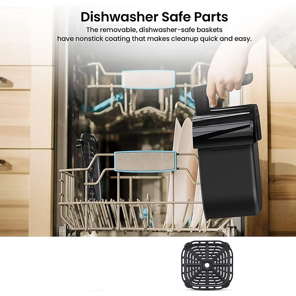 Adoolla 5.0 Qt Air Fryer Oven, Nonstick Cooker with Recipes, Oil Free, Electric Hot Air Fryer, Black