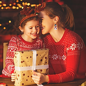 Christmas Earrings for Women,Snowman Earrings Xmas Snowman Drop Dangle Earrings Acrylic Truck Tree Garland Red Green Earrings Festive Gifts Holiday Accessory (Snowman)