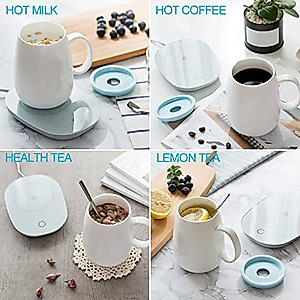ZEARLY Automatic Coffee Warmer - USB Milk Heating Pad, Constant Temperature Tea Warmer, Touch Coffee Heating Pad for Kitchen Living Room, Green (16CM, Small)