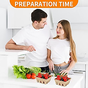 Tobeelec 100 Pcs Pulp Fiber Berry Basket, Products Berry Baskets, Molded Pulp Fiber Vented Produce Basket for Packaging Fruits and Veggies, Small Farmer Market Produce Basket Containers