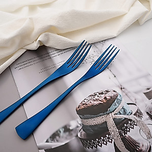 Uniturcky Luxury Silverware Set Flatware Cutlery 18/10 Stainless Steel Matte Polishing Metal Utensils Set Group Service for 1, 6-piece, Black