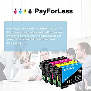 PayForLess 212XL for 212XL T212XL 212 XL for Expression Home XP-4100 Epson XP-4105 Workforce WF-2830 WF-2850 Printer