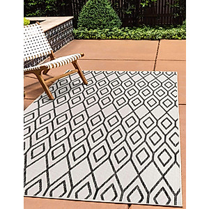Jill Zarin Outdoor Collection Area Rug - Turks and Caicos (4' x 6' Rectangle Ivory/Black)