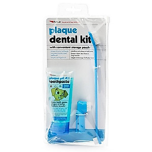 Petkin Plaque Dental Kit with convenient storage pouch