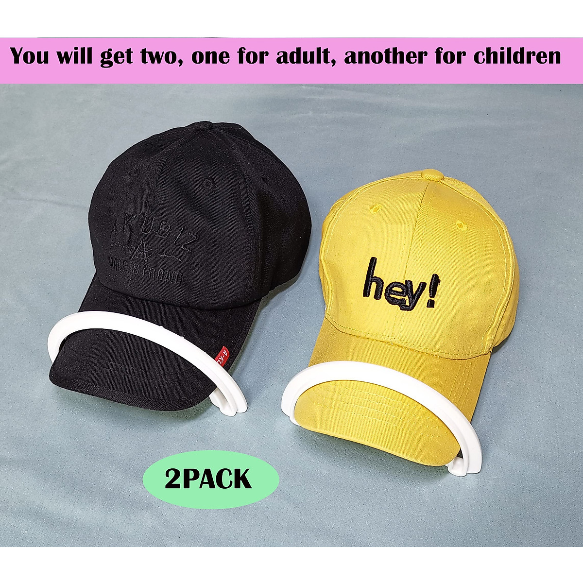 UESGSEIZO Hat Shaper, Baseball Cap Brim Tool [2PACK] White