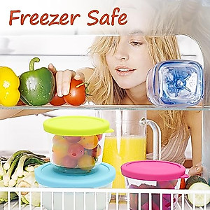 LUVCOSY 1 Cup 2 Cup Round Silicone Replacement Lids for Pyrex 7202-PC, 7200-PC Glass Bowls, 8 Pack, Microwave & Dishwasher & Freezer Safe (Container not Included)