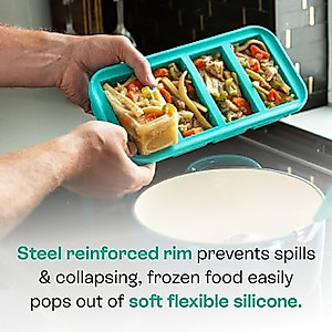 MightyNest 2 Piece Freezing Set | Souper Cubes 1 Cup Freezer Tray | Stasher Mega Silicone Bag | Reusable | Meal Prep | Portion Control | Dishwasher Safe | Oven Safe | Prevents Food Waste | Giftable