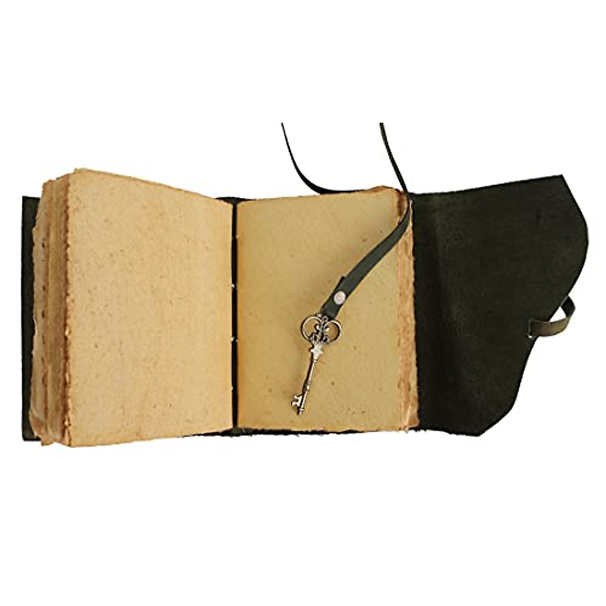 TUZECH Vintage Leather Journal Writing Notebook Handmade Leather Bound journal with deckle edge paper For Men And Women Gift For Art Sketchbook, Travel Diary And Notebooks To Write (Green)