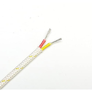 K-Type Thermocouple Wire AWG 24 Stranded 7X w. Braided Fiberglass Insulation - 10 Yard