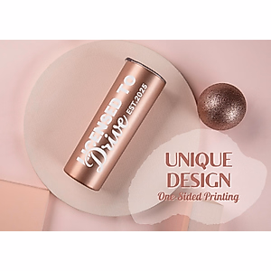 Onebttl New Driver Gifts for Girls - Licensed to Drive EST. 2025-20oz/590ml Stainless Steel Insulated Tumbler with Straw, Lid - Cups Gift for New Driver - (Rose Gold)