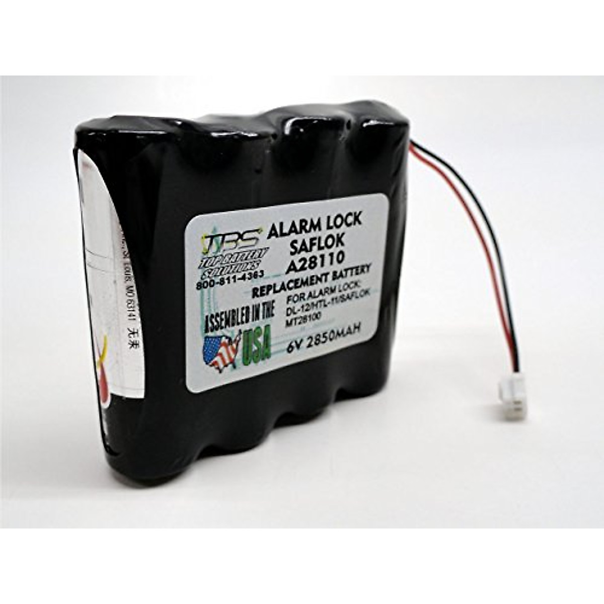 50PCS Replacement SAFLOK A28110 6V Hotel Door Lock Battery Fits 884952, A28110, A28100, DL-12/4, HTL-11/13, Intellis, MT