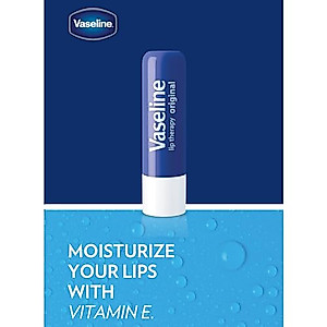 Vaseline Lip Therapy Care Original, Fast-Acting Nourishment, Ideal for Chapped, Dry, Cracked, or Damaged Lips, Lip Balm, 0.16 Ounce (Pack of 4)