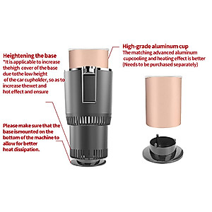 GEEZO 12V/24V Smart Temperature Control Travel Coffee Mug for Car/Truck,Electric Heated Travel Mug 450ML Stainless Steel Tumbler Smart Heating Cup Keep Milk Warm LCD Display Easily Washing Safe