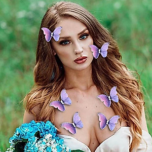 BARTOSI Butterfly Hair clips Purple Butterfly Hair Accessories for Women and Girls (Pack of 4)