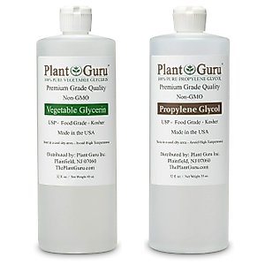Vegetable Glycerin and Propylene Glycol 32 oz. Each Food Grade USP Kosher 99.9% Pure