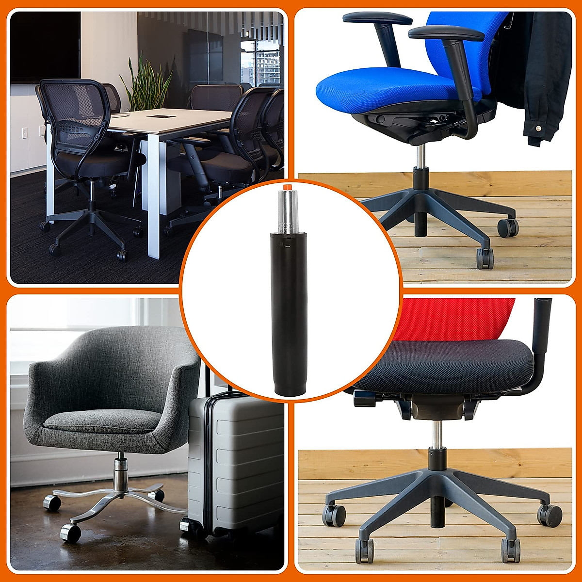 Homend Black Office Chair Gas Lift Cylinder Replacement Universal Size Heavy Duty Gas Cylinder for Chairs