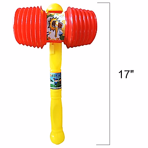 ArtCreativity Giant Squeaky Hammer, Jumbo 17 Inch Kids’ Squeaking Hammer Pounding Toy, Clown, Carnival, and Circus Birthday Party Favors, Best Gift for Boys and Girls Ages 3 Plus