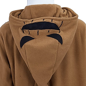 Adult Oogie Boogie Costume Unisex Onesie Pajamas Christmas Nightmare Villain Costume Halloween Costume-L Brown