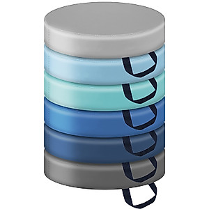 15 Inch Kids Floor Cushions with Handle Waterproof Circle Round Foam Cushion 2'' Thick Flexible Alternative Seating for Students Classroom Daycare Home Preschool Kindergarten (Pastel Color, 6 Pcs)