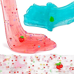 8 Pack Clear Slime Kit Crystal Clear Slime Set for Kids Clear Slime Party Favors Watermelon Clear Slime Kit for Girls 10-12 Soft Jelly Clear Slime Pack for Girls Boys