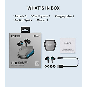 HECATE by Edifier GX04 ANC True Wireless Gaming Earbuds, Active Noise Cancelling Bluetooth Gaming Earbuds with Ultra Low Latency, H+ Special Game Sound Effect, 6 Microphones, RGB Lighting, Fast Charge