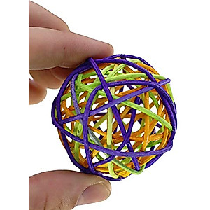 1531 PK3 Natural Crazy Color Vine Balls 2" Bird Foot Toy Cockatiel Parakeet